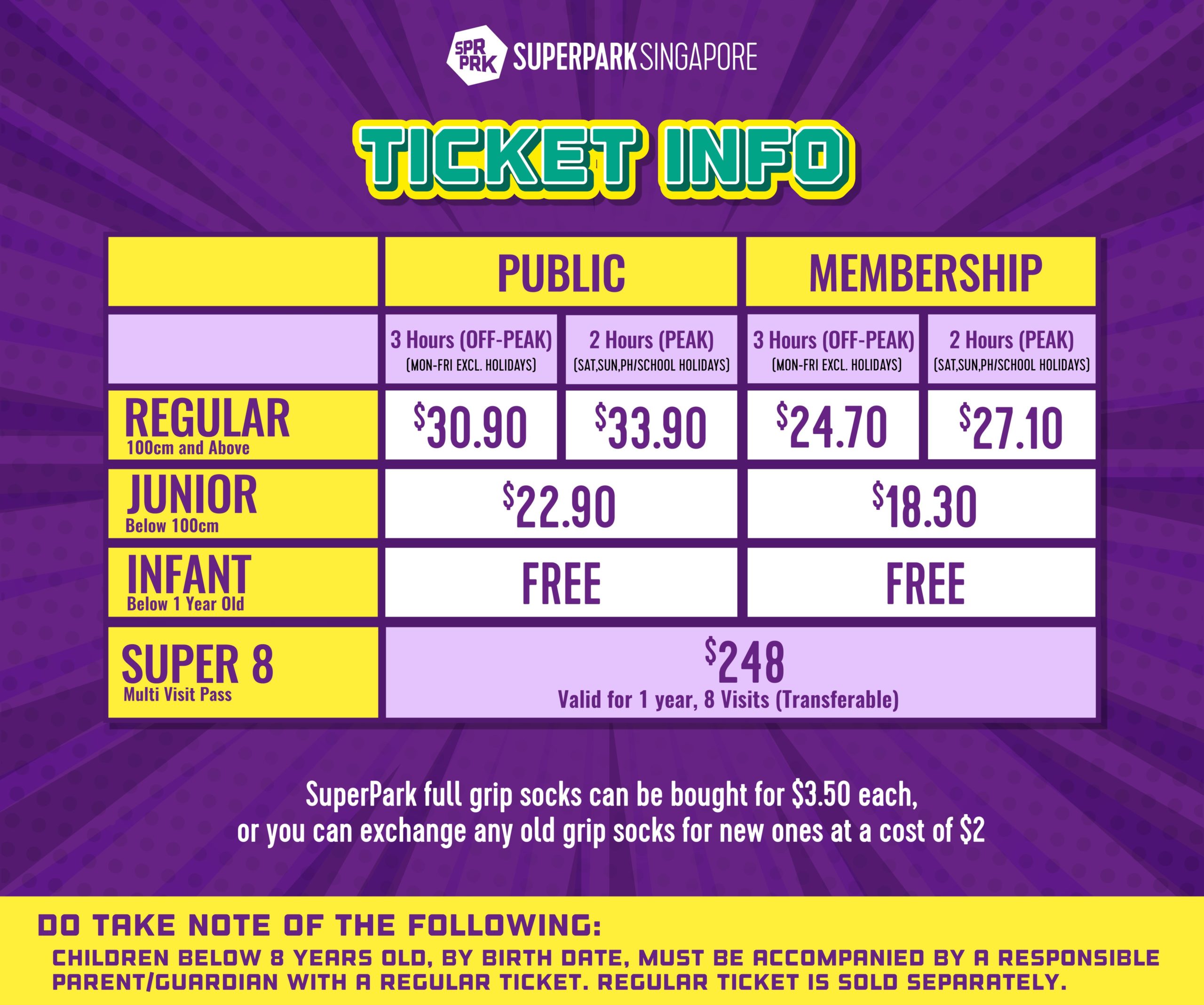 SuperPark Ticket Information | Peak & Off-peak Rates